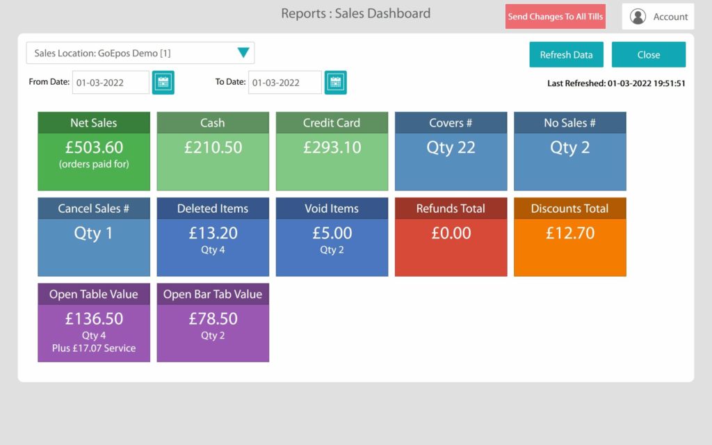 Web Office Portal Examples - GoEpos iPad POS